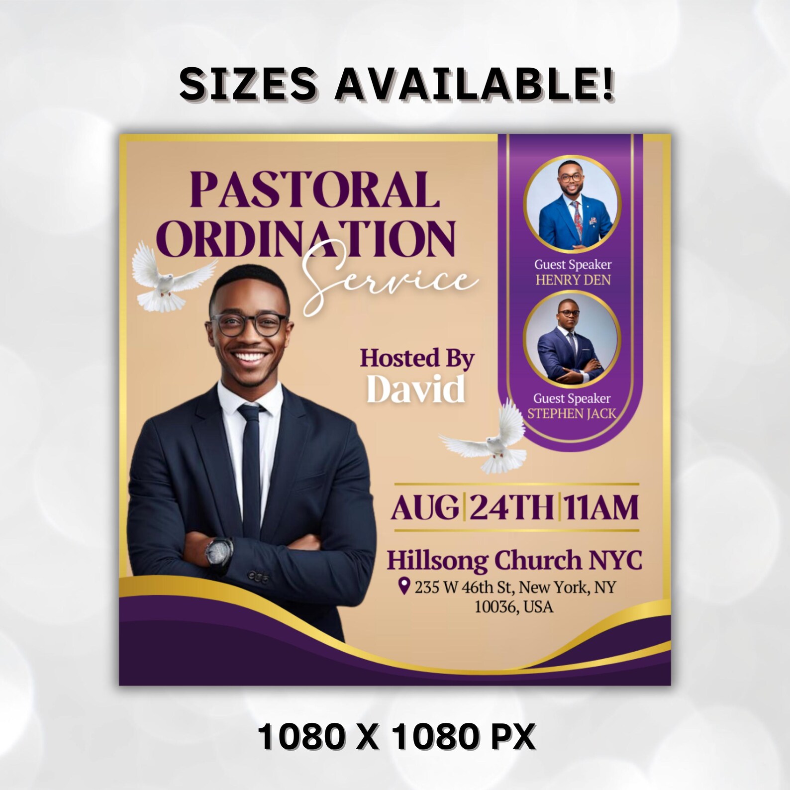 Editable Ordination Service Flyer, Church Flyer, Ordination Church ...