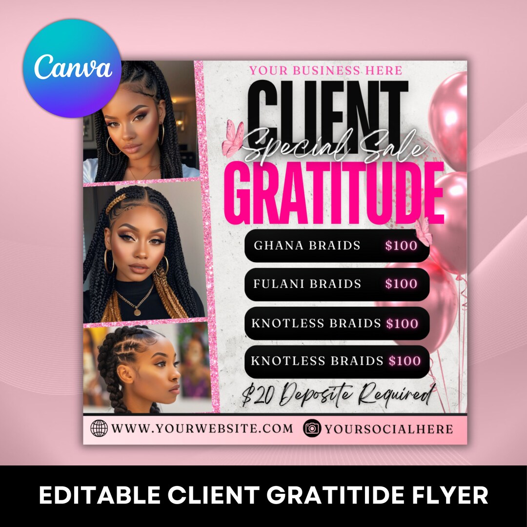 Client Appreciation Flyer, Client Appreciation Sale Flyer, Book Now ...