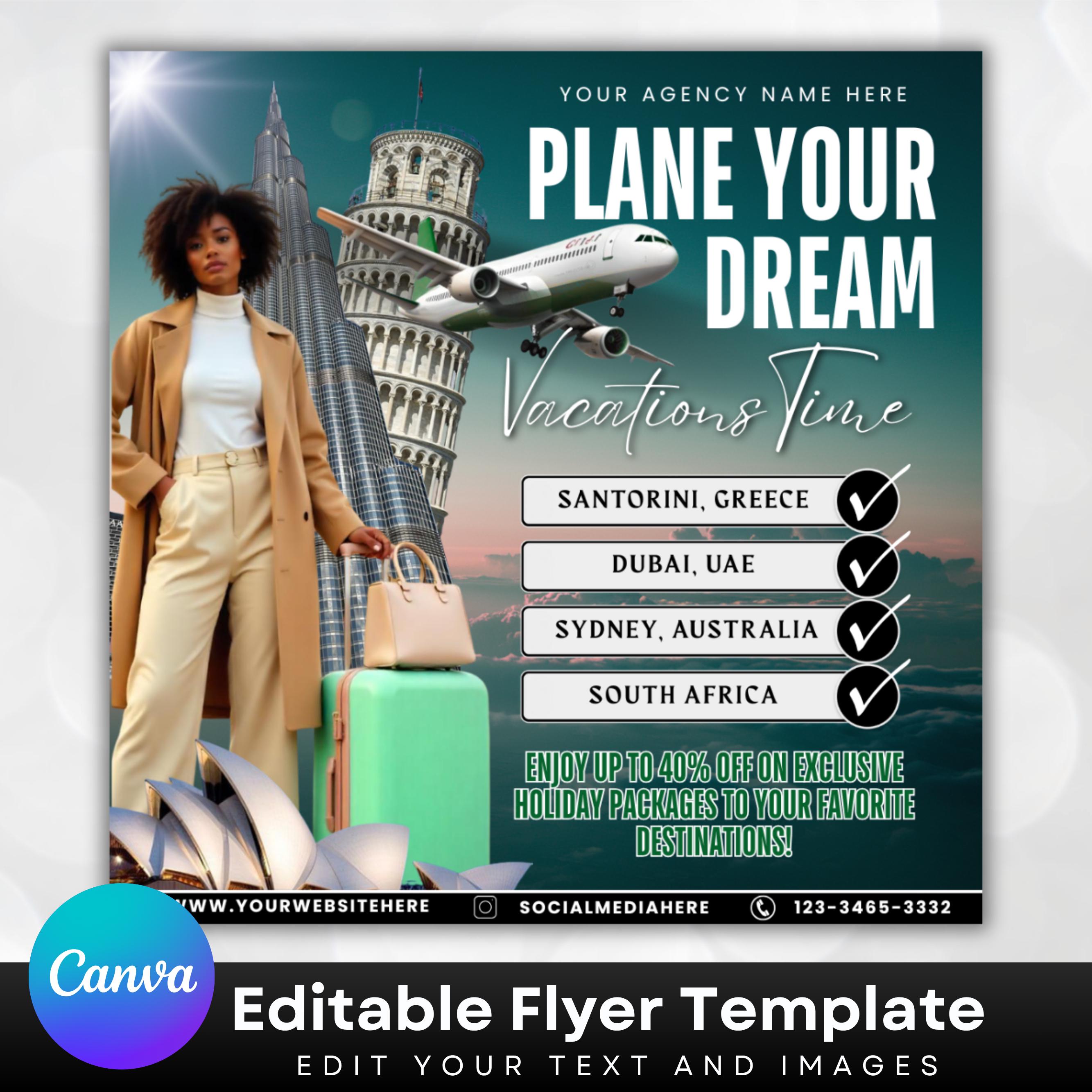Travel Agent Flyer, DIY E-flyer Template, Travel Flyer, Vacation Flyer ...