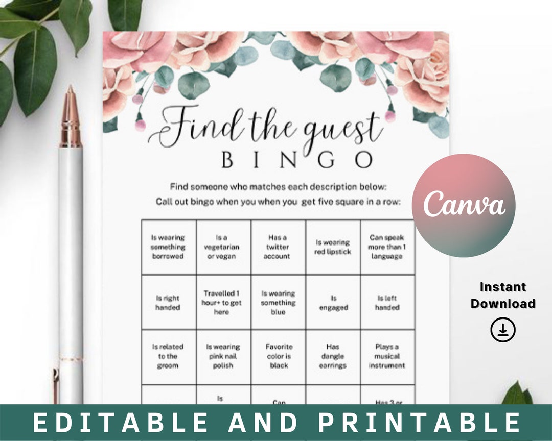 Find the Guest, Find the Guest Bingo, Guess the Guest, Find the Guest ...