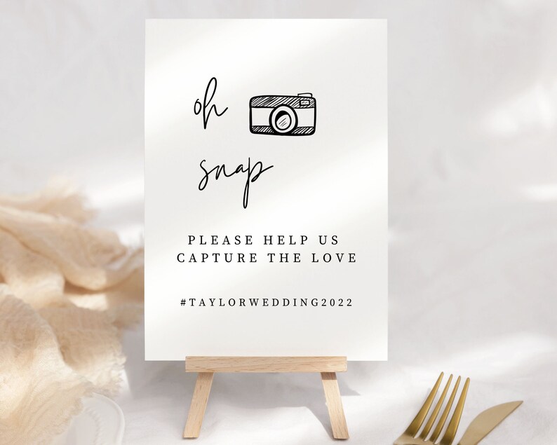 Editable Wedding Hashtag Sign Template, Use Our Hashtag, Hash Tag Sign ...