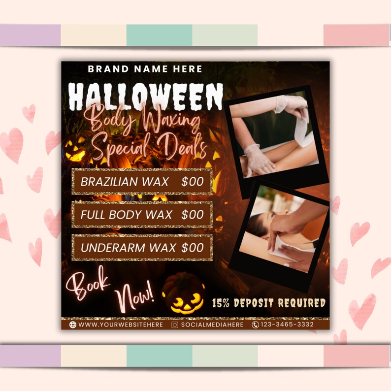 Halloween Booking Flyer, Body Waxing Flyer, Booking Flyer, DIY Flyer ...