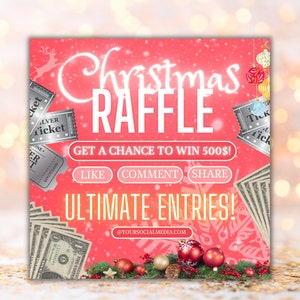 Printable Christmas Raffle Flyer, Holiday Flyer, Giveaway Flyer ...