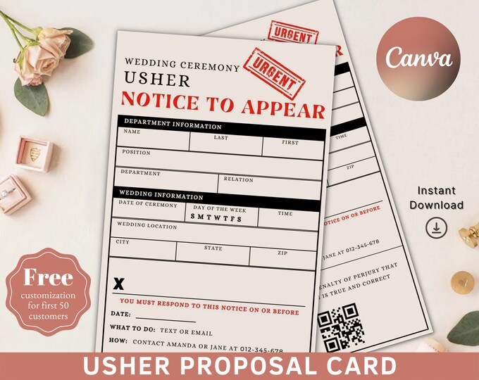 Usher Proposal, Be My Best Man, Best Man Proposal Card, Be My Groomsmen ...