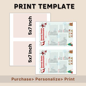 Editable Secret Santa Questionnaire, Secret Santa Form, Secret Santa ...