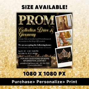 Prom Dress Send off Flyer, Prom Flyer, Prom Send off Invitation, Prom ...