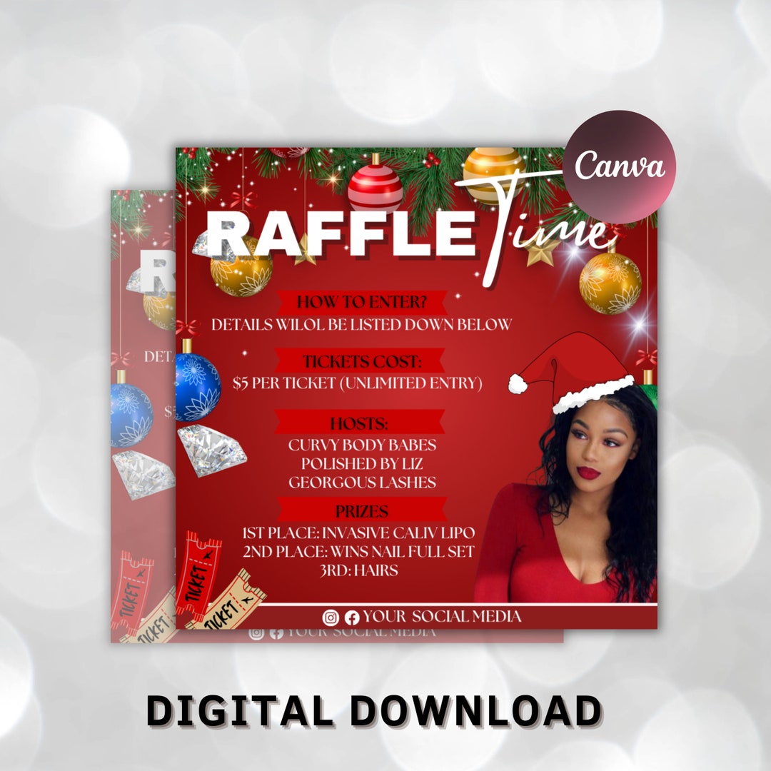 Christmas Raffle Flyer, Christmas Flyer, DIY Flyer Design Template ...