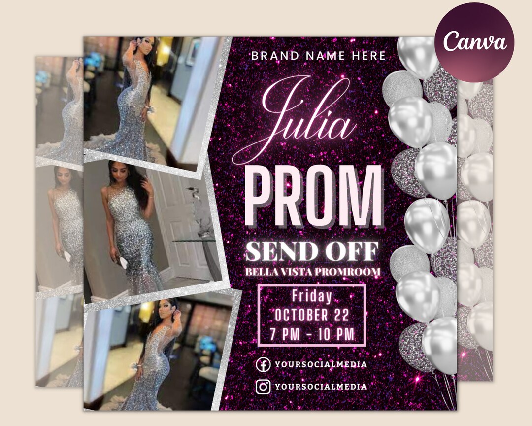 Prom Invitation, Prom Send off Flyer, Prom Invitation Flyer, Prom Flyer ...