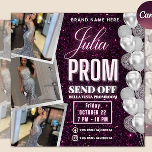 Prom Invitation, Prom Send off Flyer, Prom Invitation Flyer, Prom Flyer ...