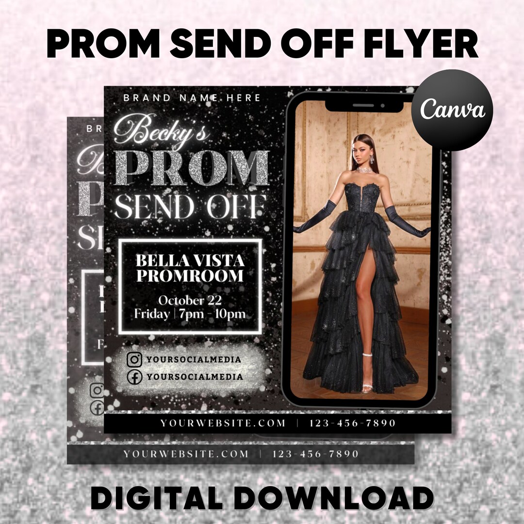 Prom Dress Send off Flyer, Prom Flyer, Prom Send off Invitation, Prom ...