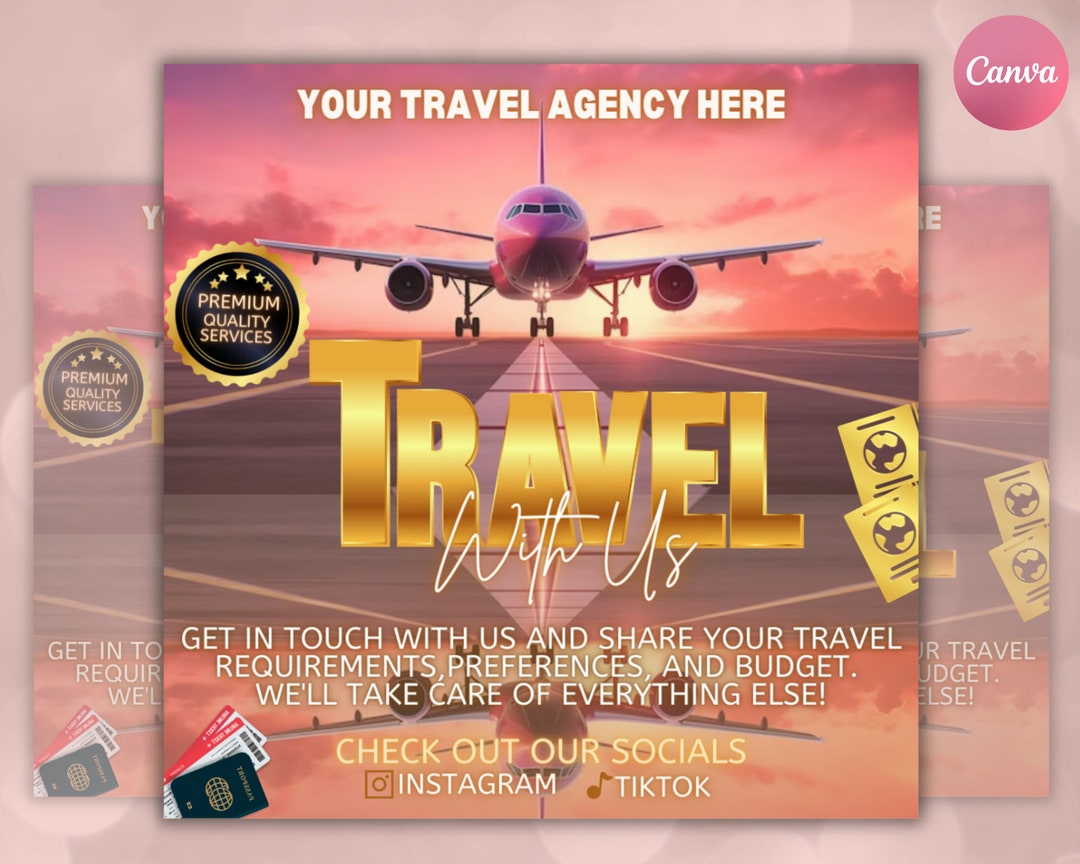 Travel Agent Flyer Canva Template, Travel Template, Business Flyer ...