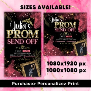 Prom Send off Flyer, Prom Queen Flyer, Prom Invitation Flyer, Prom ...