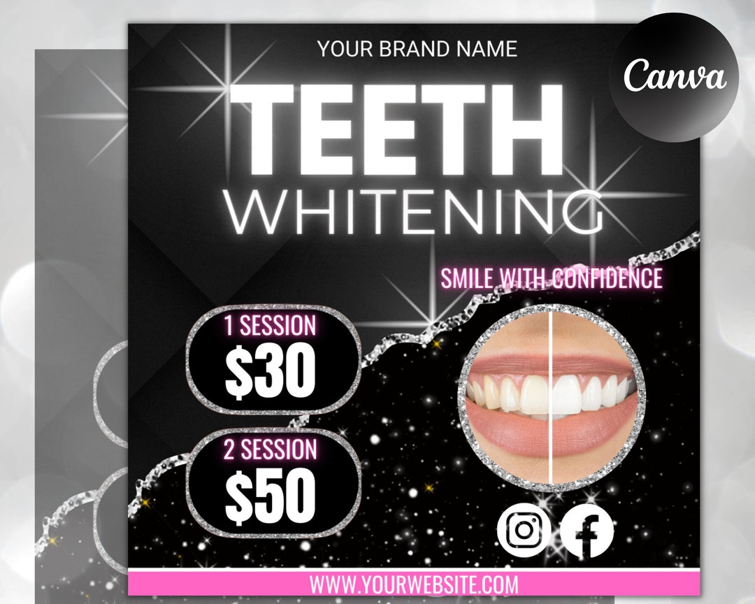 Teeth Whitening Flyer, Teeth Whitening Post, Teeth Whitening Marketing ...