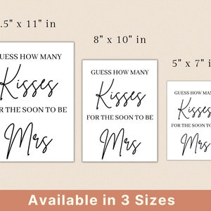 Guess How Many Kisses Sign, Guess How Many Sign and Cards, Guess How ...