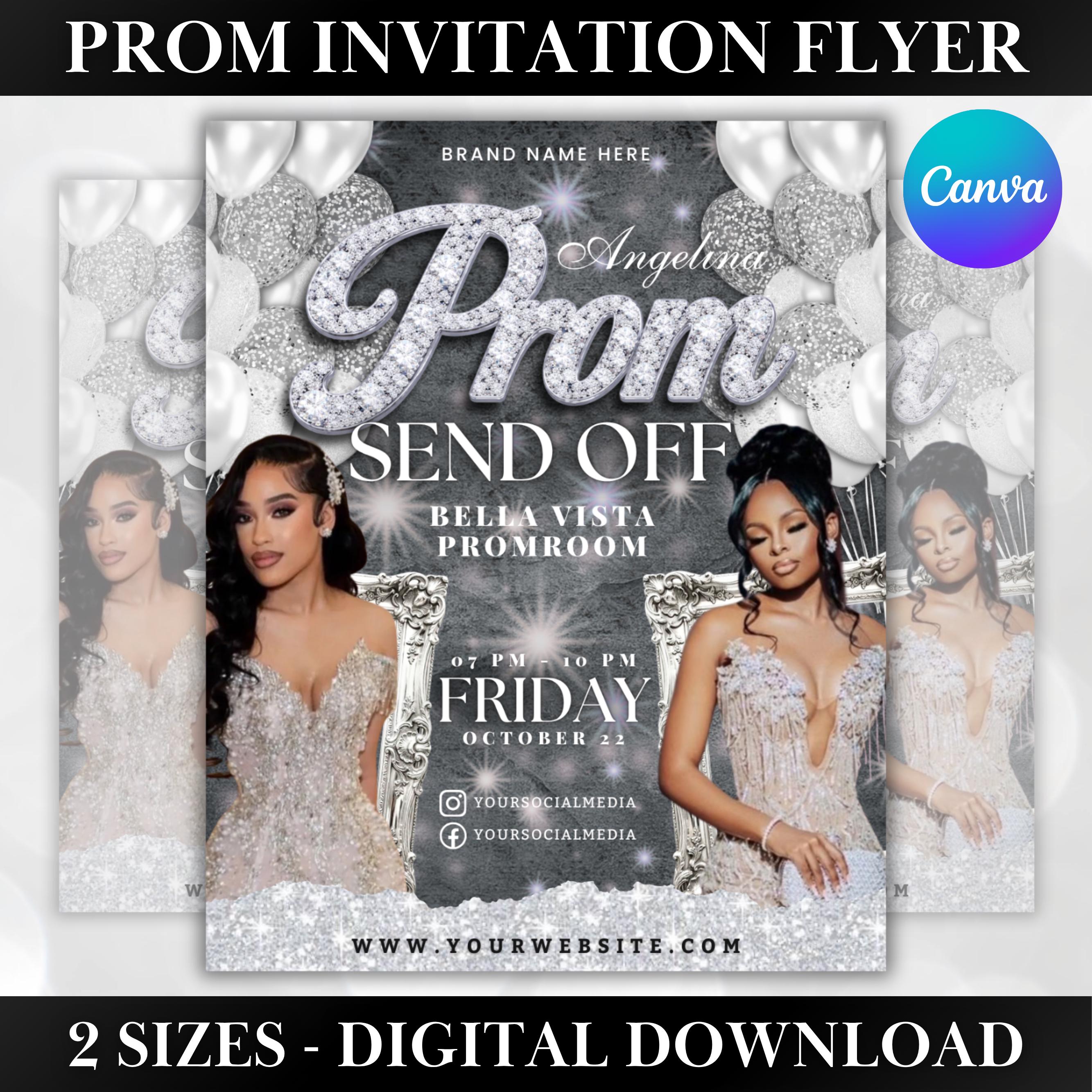 Prom Send off Flyer, DIY Prom Flyer, Prom Canva Template, Prom Send Off ...