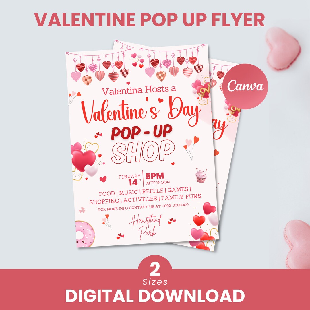 Valentine Pop up Shop Flyer, Valentine Event Flyer Template, Pop up ...