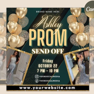 Prom Invitation, Prom Send off Flyer, Prom Invitation Flyer, Prom Flyer ...