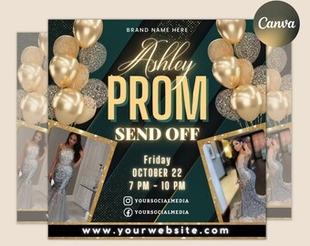 Prom Invitation, Prom Send off Flyer, Prom Invitation Flyer, Prom Flyer ...