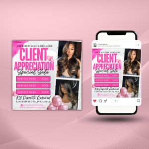 Client Appreciation Flyer, Client Appreciation Sale Flyer, Book Now ...