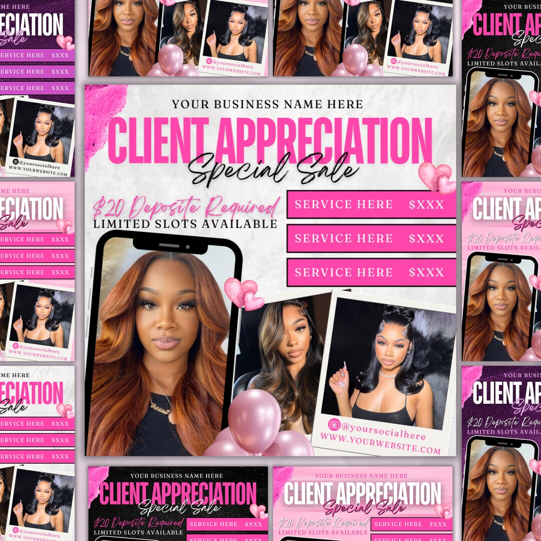 Client Appreciation Flyer, Client Appreciation Sale Flyer, Book Now ...