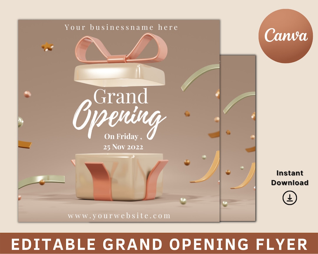DIY Grand Opening Flyer, Grand Opening Event Flyer, Celebration Flyer ...