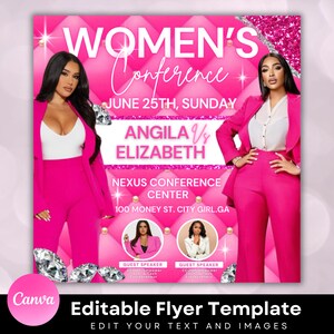 Women's Conference Flyer Canva Template, Women Empowerment Flyer ...