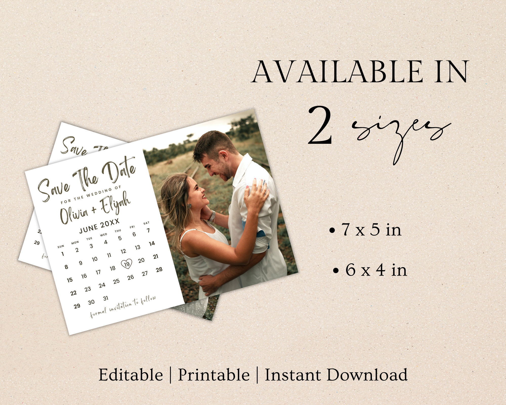 Save the Date Calendar Template, Calendar Save Date, Diy Invitation ...