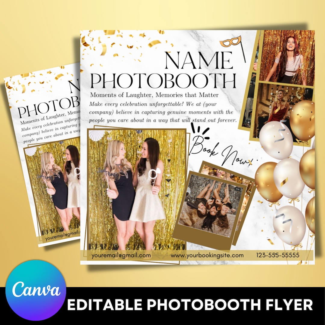 Editable Photobooth Flyer Canva Template,diy Party Rental Flyer ...