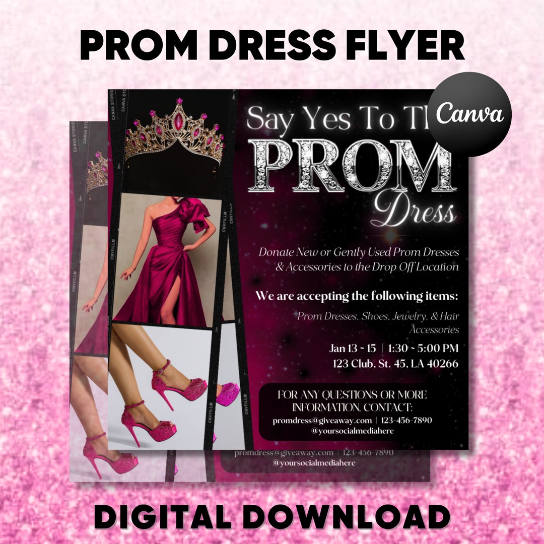 Prom Dress Send off Flyer, Prom Flyer, Prom Send off Invitation, Prom ...