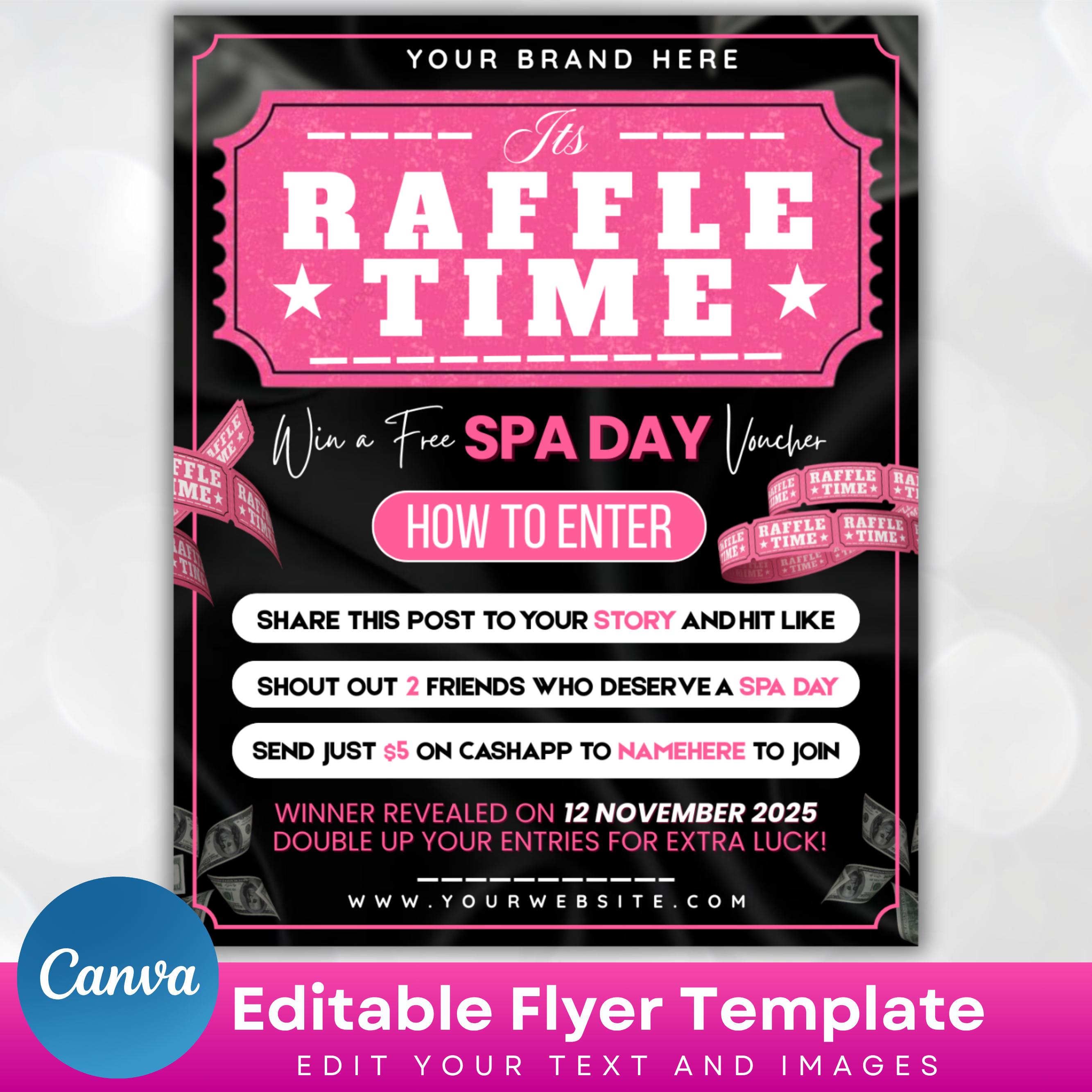 Editable Raffle Flyer Template for Giveaways & Contests | DIY Beauty ...