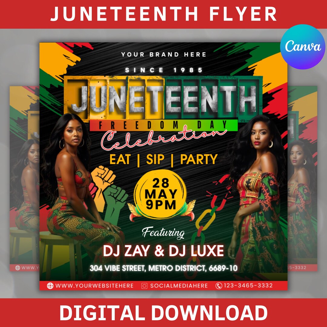 Juneteenth Flyer, Juneteenth Party Flyer, Juneteenth Celebration Flyer ...