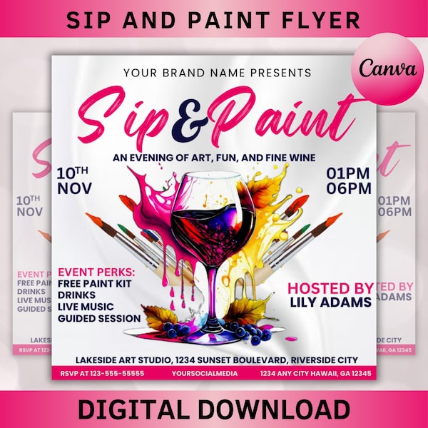 Sip and Paint Svg - Etsy