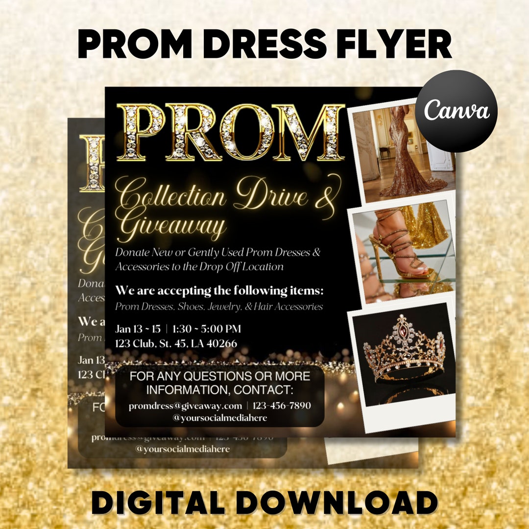 Prom Dress Send off Flyer, Prom Flyer, Prom Send off Invitation, Prom ...