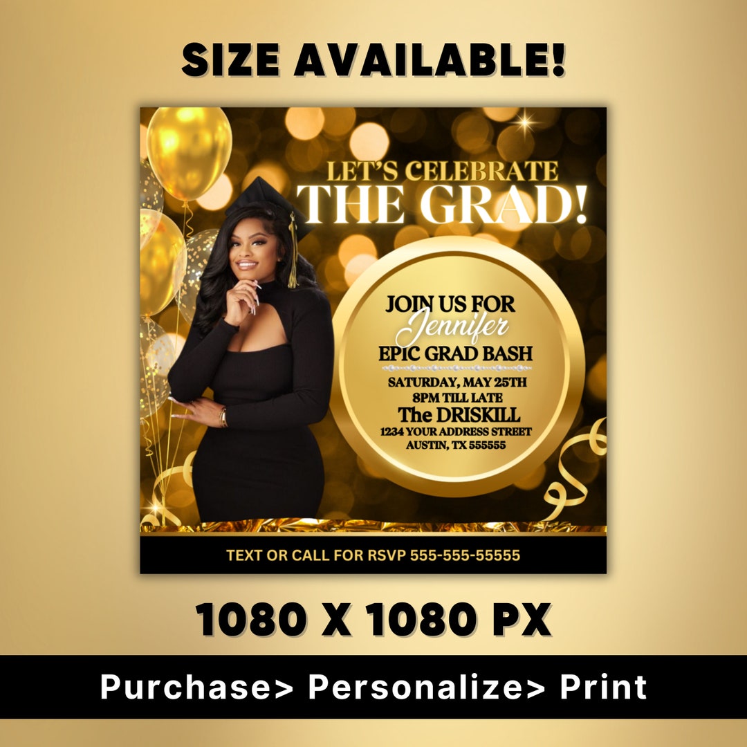 Class of 2024 Graduation Flyer, Canva Graduation Invite, DIY Grad ...