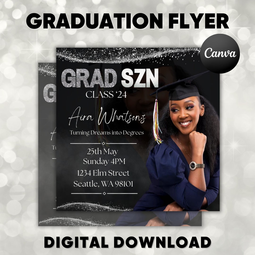 Graduation Flyer, 2024 Graduation Invites, Graduation Flyer Template ...