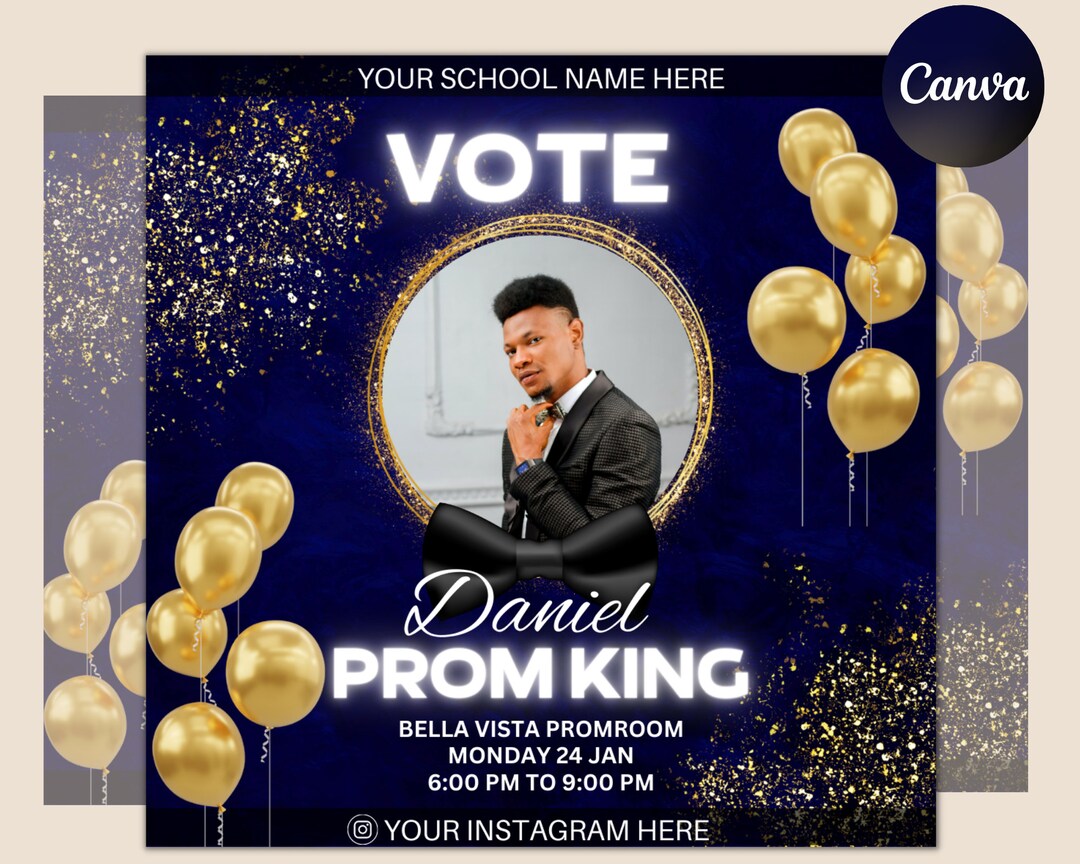 Vote Homecoming KING , Social Media Flyer, Class Campaign Flyer, High ...