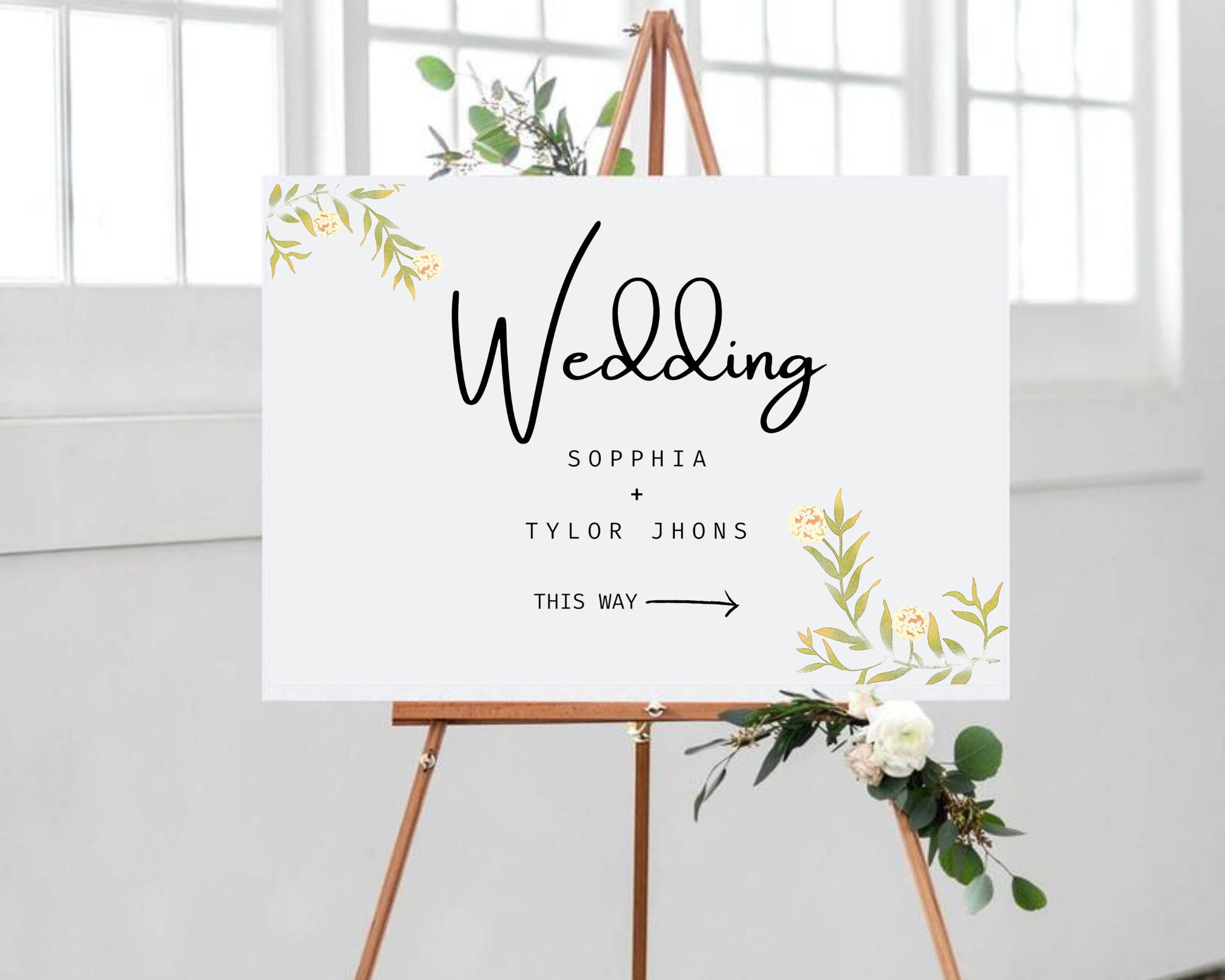 Direction Sign, Printable Sign, Reception Welcome, Wedding Reception ...