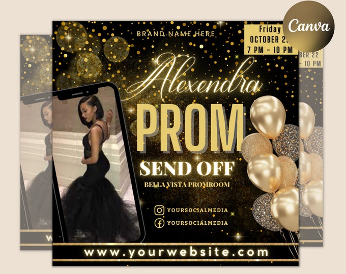 Prom Invitation Flyer, Prom Event Flyer, Prom Invitation, Prom Event ...