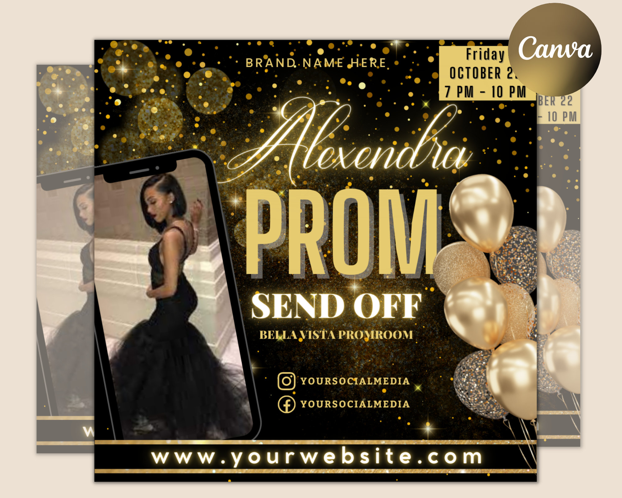 Prom Invitation Flyer, Prom Event Flyer, Prom Invitation, Prom Event ...
