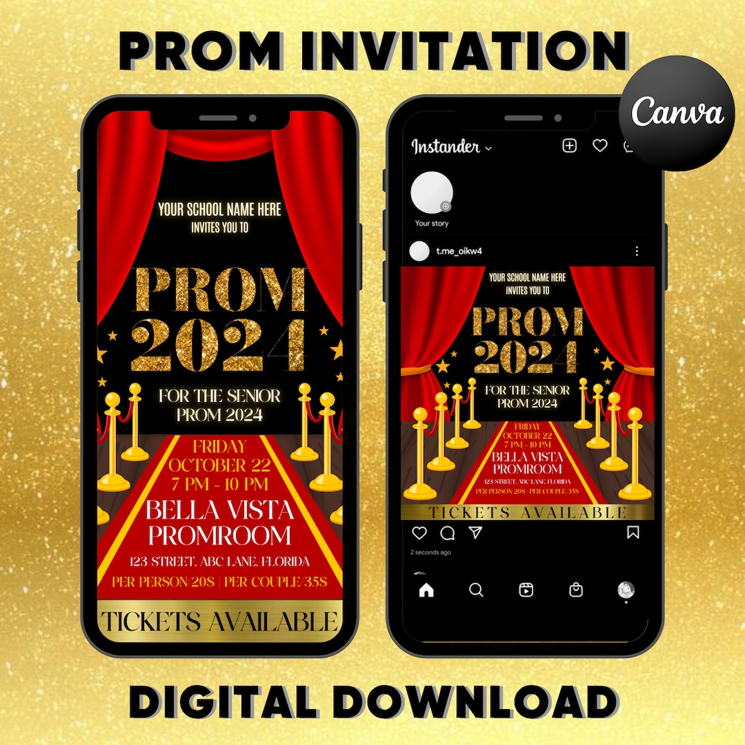 Prom Red Carpet Theme Flyer Prom Night Dance Flyer Under Red Carpet ...