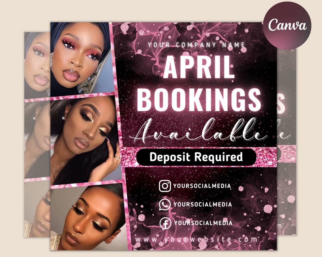 April Appointment Bookings Flyer | DIY Spring Book Now Beauty Lashes ...
