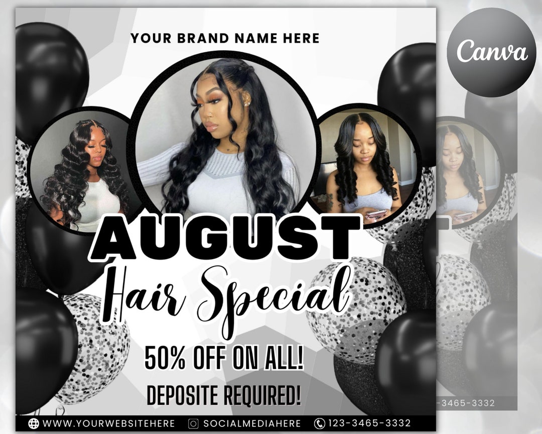 August Bookings Flyer, August Bookings Available, Hair Special Flyer ...
