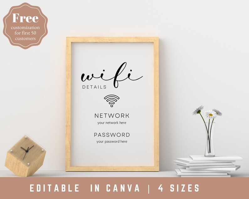 Wifi Password Sign Qr Code Sign Wifi Sign Wifi Qr Codewifi - Etsy