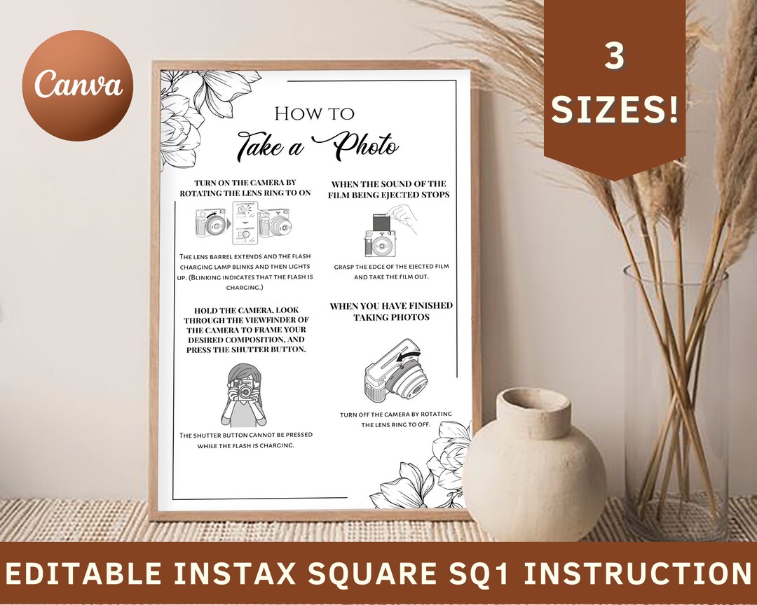 Instax Square SQ1 Camera Instructions Sign, Instax Square SQ1 Photo ...
