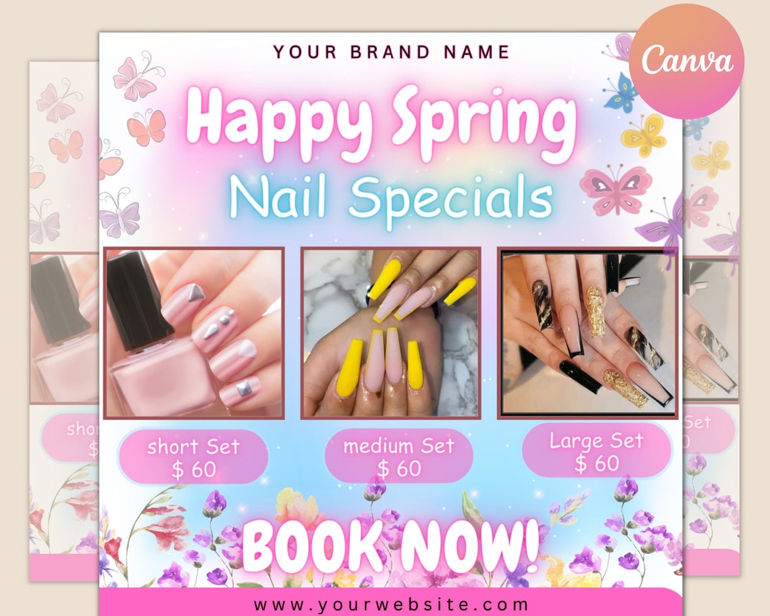 Editable Nail Salon Flyer, Nail Special Flyer, Spring Flyer, Beauty ...