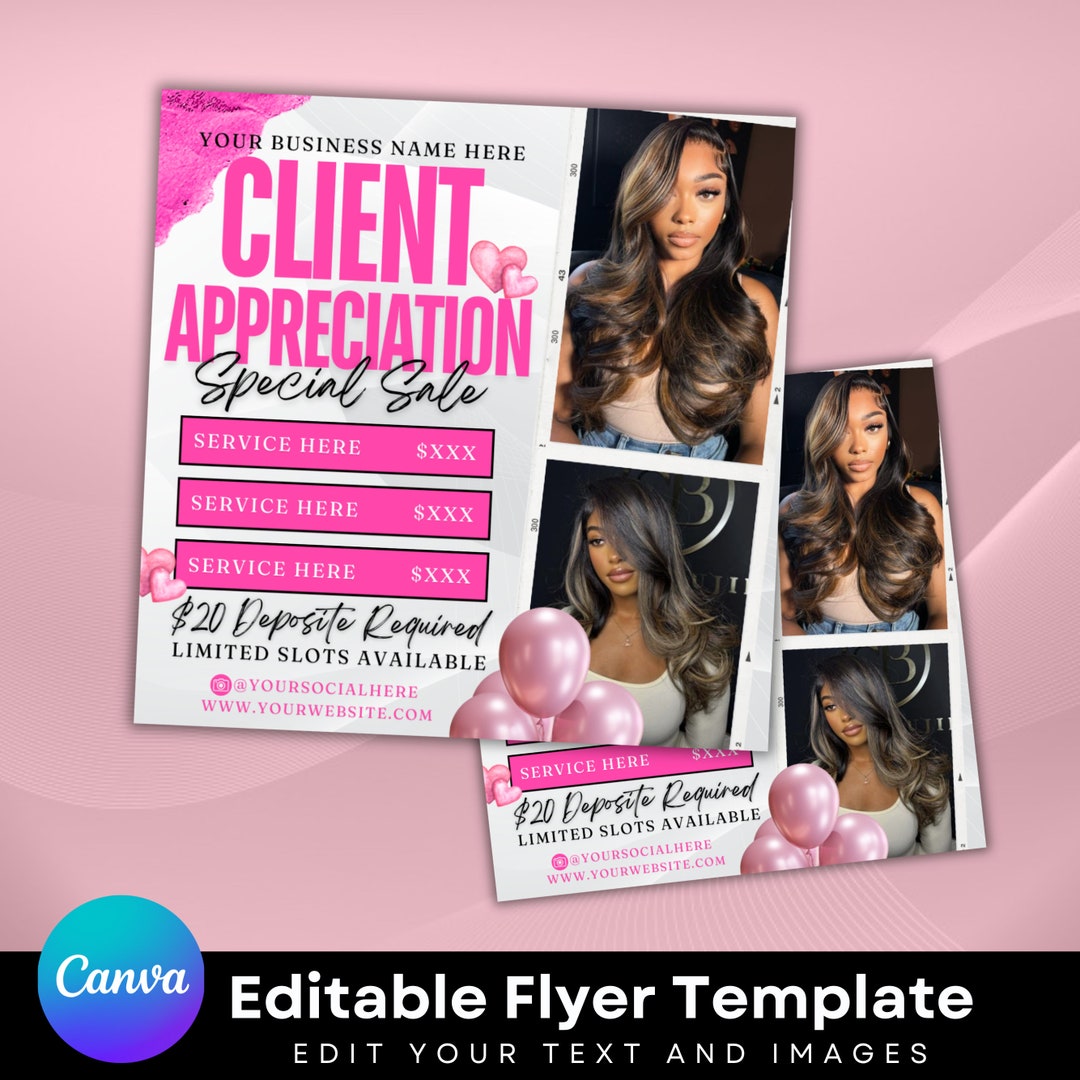 Client Appreciation Flyer, Client Appreciation Sale Flyer, Book Now ...