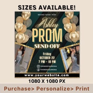 Prom Invitation, Prom Send off Flyer, Prom Invitation Flyer, Prom Flyer ...