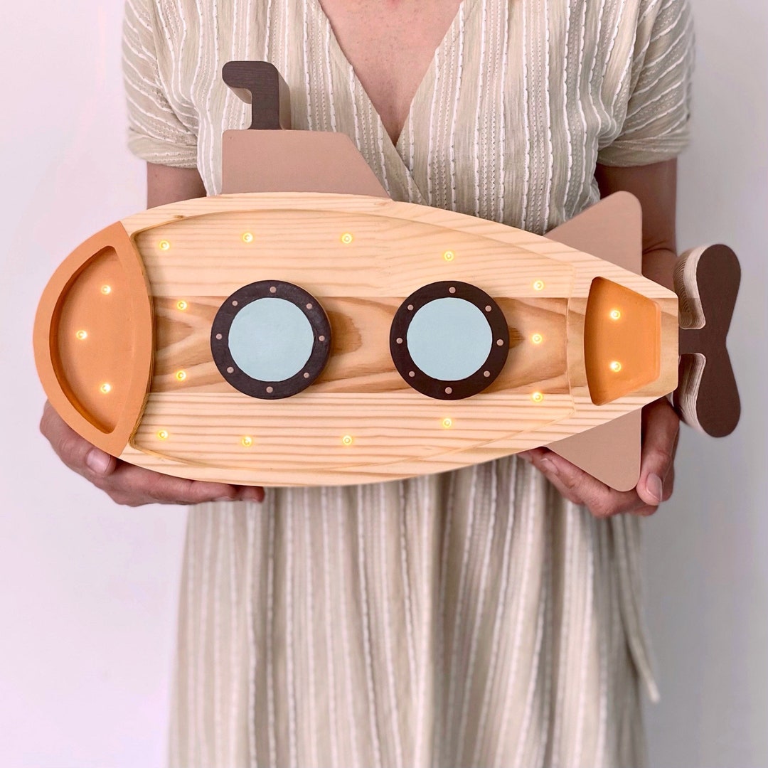 Handmade Wooden SUBMARINE Night Lamp Kids LED Lamp Nursery - Etsy