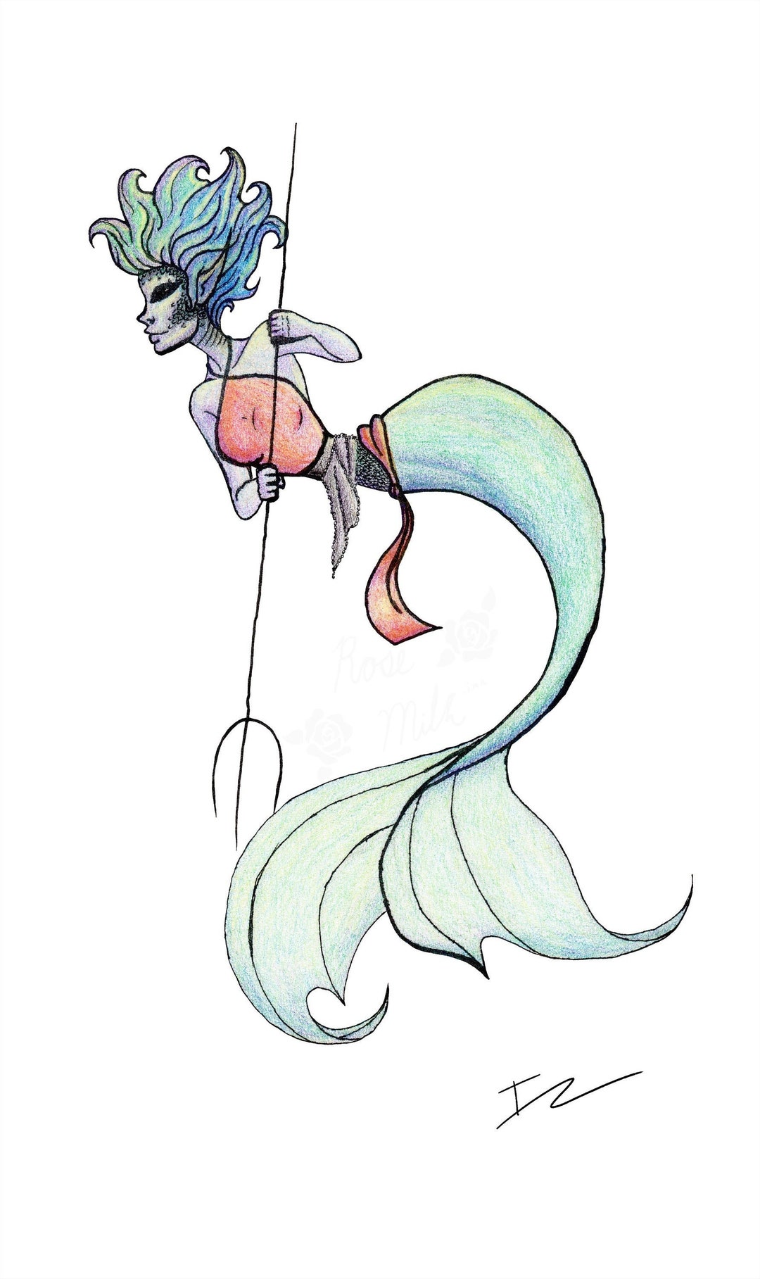 Colored Pencil and Ink Illustration *digital Download* × Hand Drawn × ...