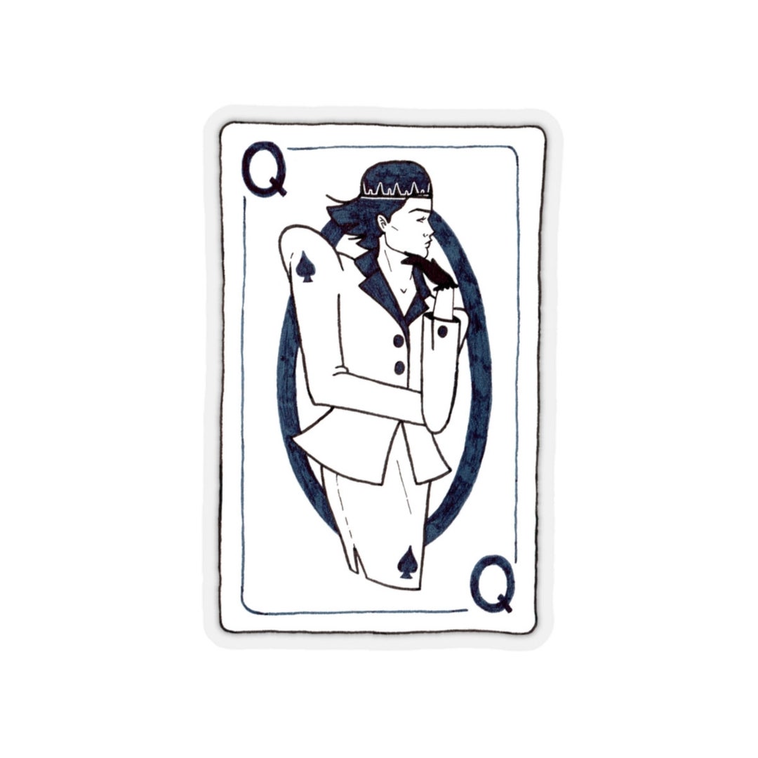 Spade Suit Queen Playing Card Sticker Transparent Vinyl Kiss-cut - Etsy